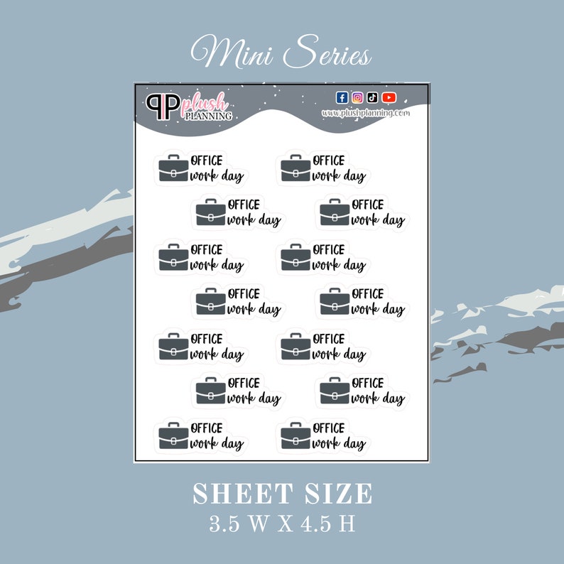Office Work Day Tracker Mixed Script With Icon Planner Stickers, Mini ...