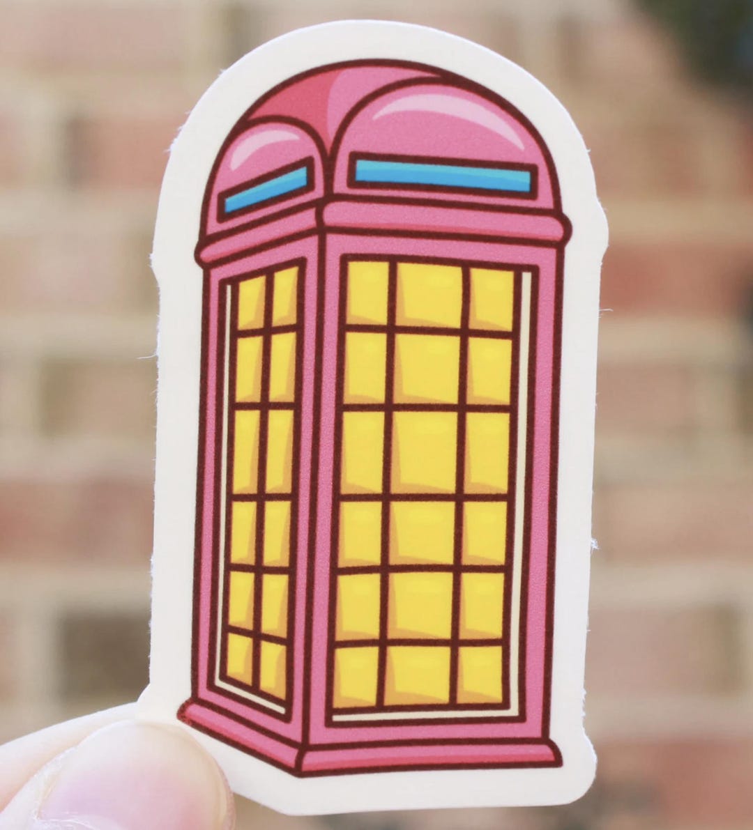 Pink Phone Booth Die Cut Weatherproof Decal Sticker Tumbler Stickers ...
