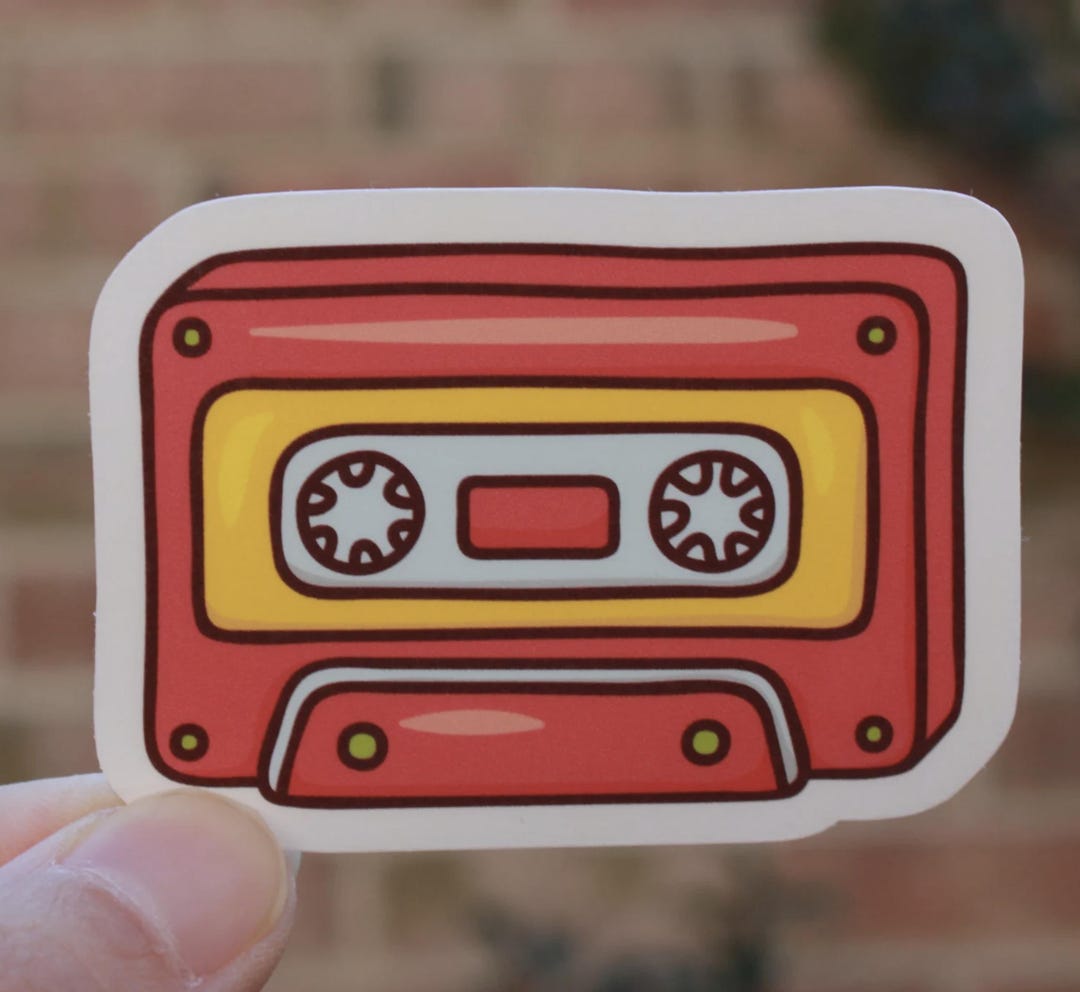 90's Cassette Tape Die Cut Weatherproof Decal Sticker Tumbler Stickers ...