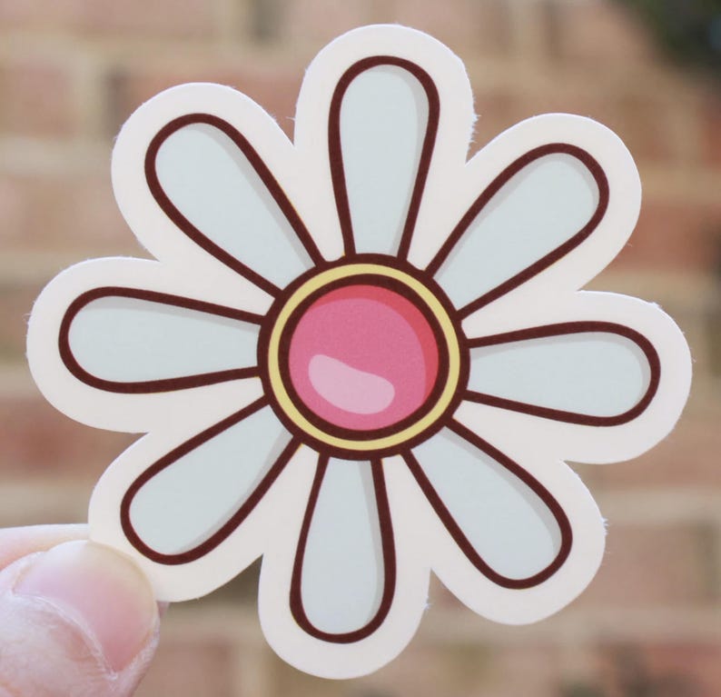Daisy Flower Die Cut Weatherproof Decal Sticker Tumbler Stickers Laptop ...