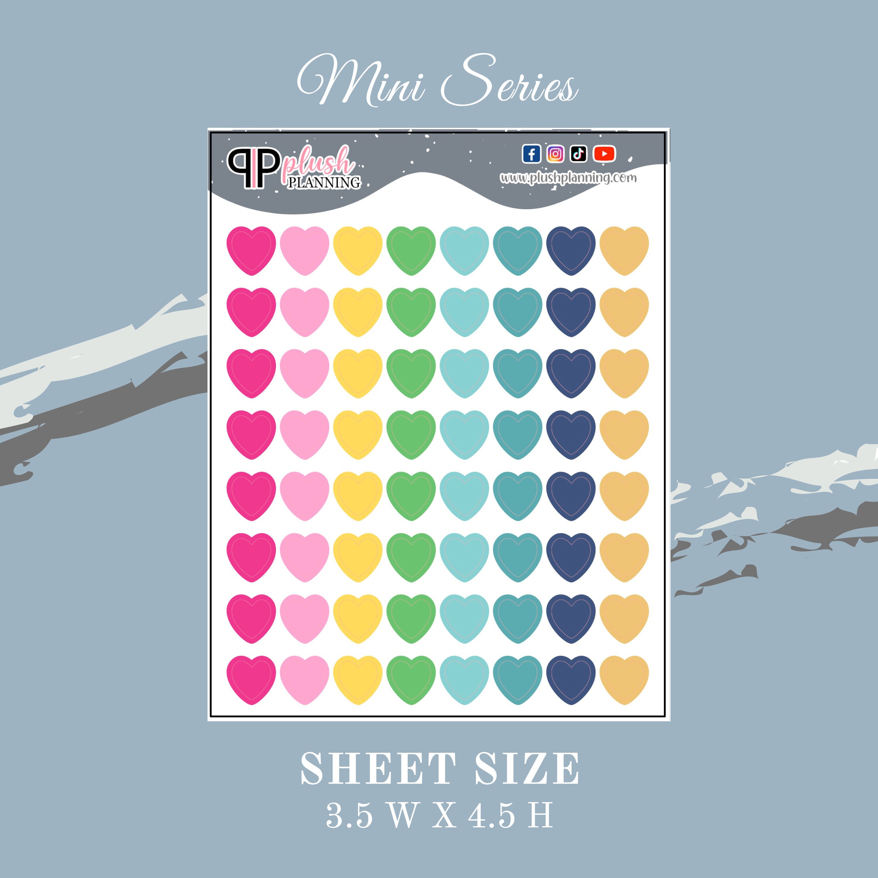 Heart Shape Planner Stickers Emily Ley Simplified Colors, Mini Sheet ...