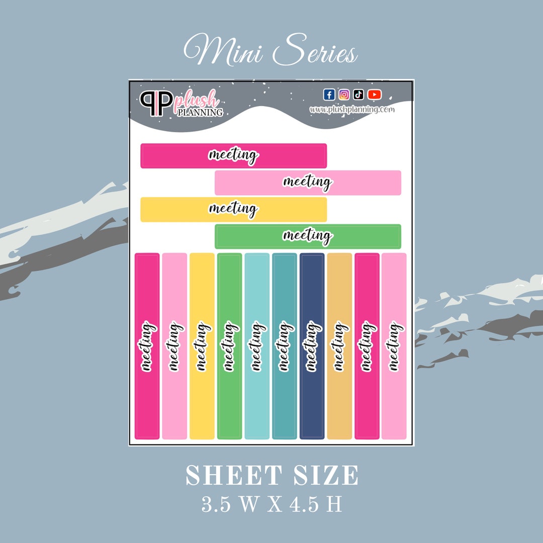 Meeting Label Block Planner Stickers Emily Ley Simplified Colors, Mini ...