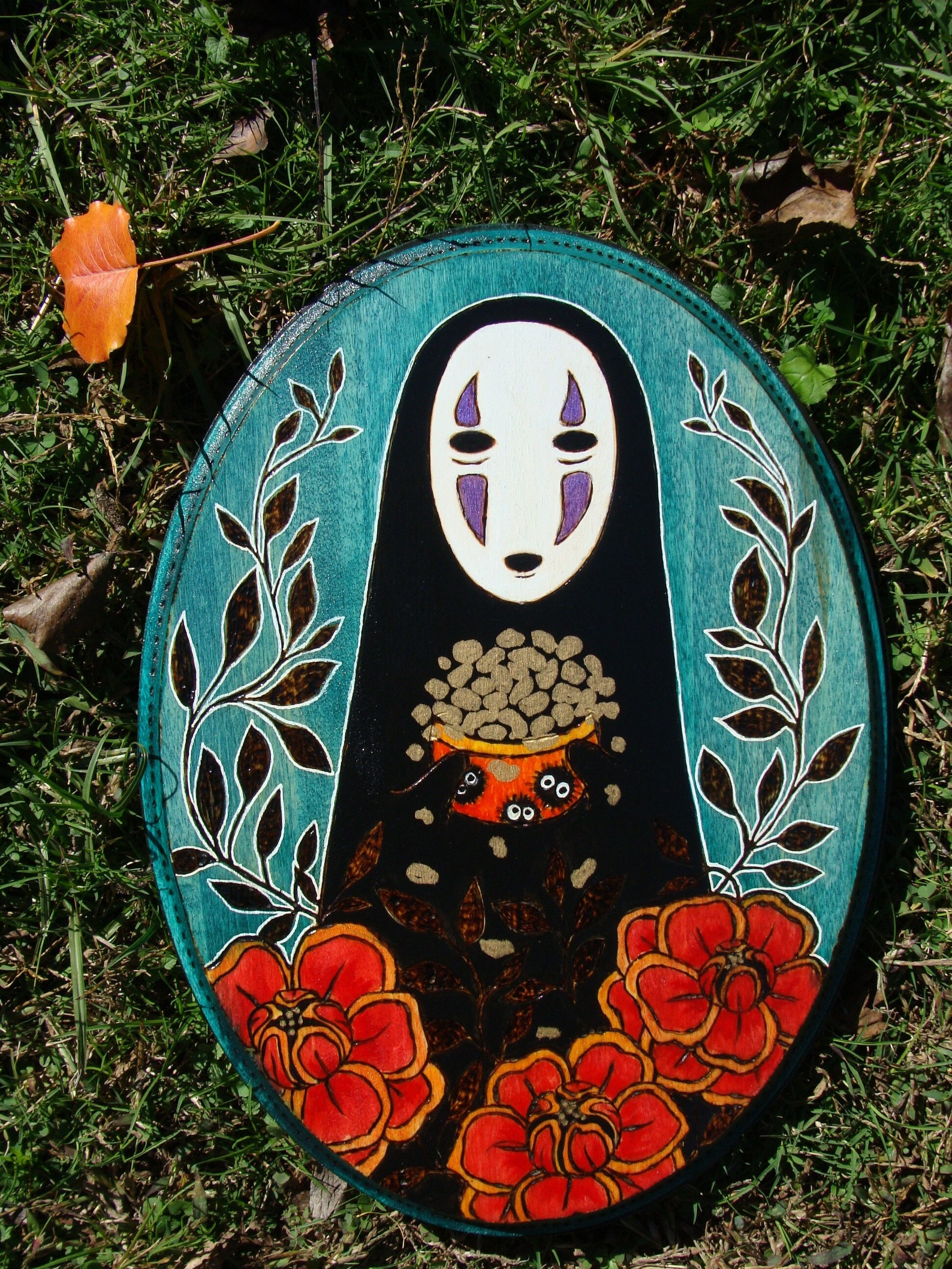 Spirited Away, No-face. Watercolor Painting on Wood - Etsy