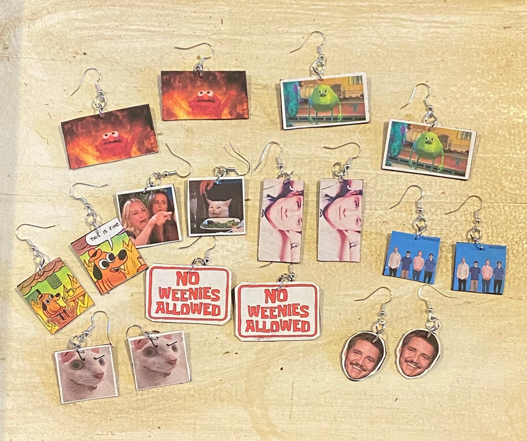 Handmade Meme Earrings Pedro Pascal, Josh Hutcherson, Weezer, and More ...