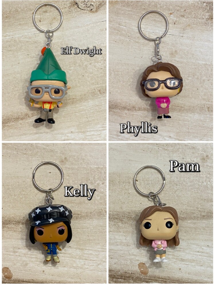 The Office Mini Funko Pop Keychain Handmade Dwight Schrute, Michael ...