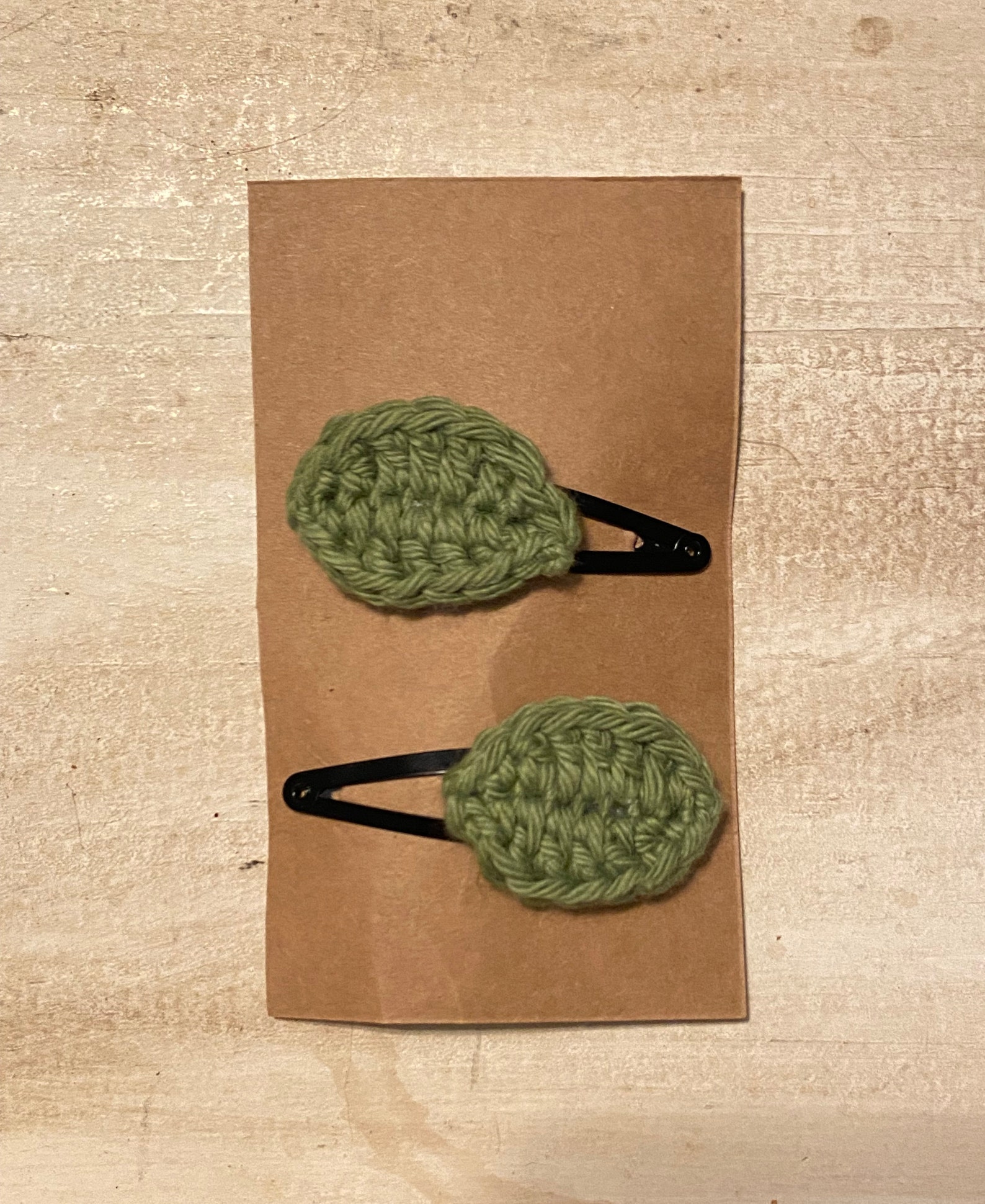 2 Crochet Hair Snap Clips Sunflower, Daisy, Leaves, Durable Hair Clips ...