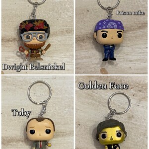 The Office Mini Funko Pop Keychain Handmade Dwight Schrute, Michael ...