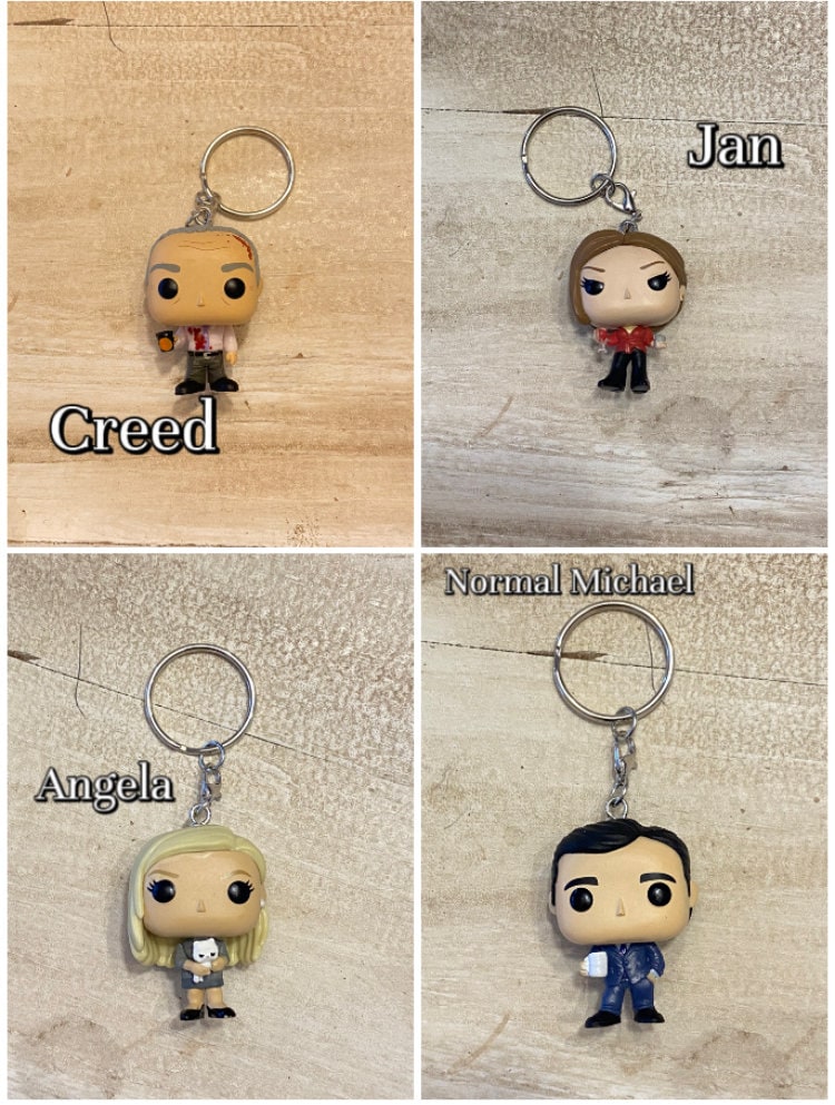 The Office Mini Funko Pop Keychain Handmade Dwight Schrute, Michael ...