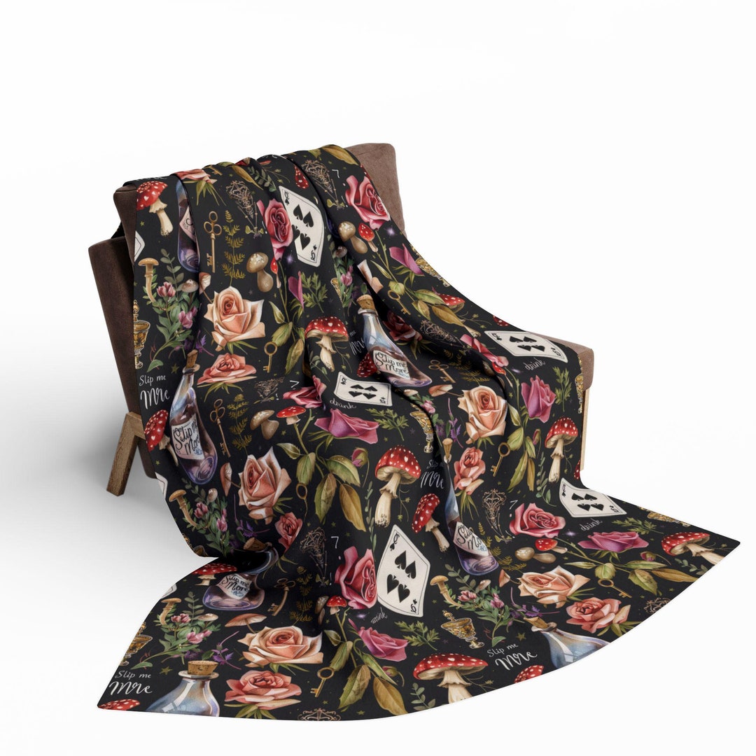 Alice in Wonderland Fleece Blanket: Whimsical Home Decor Throw - Etsy