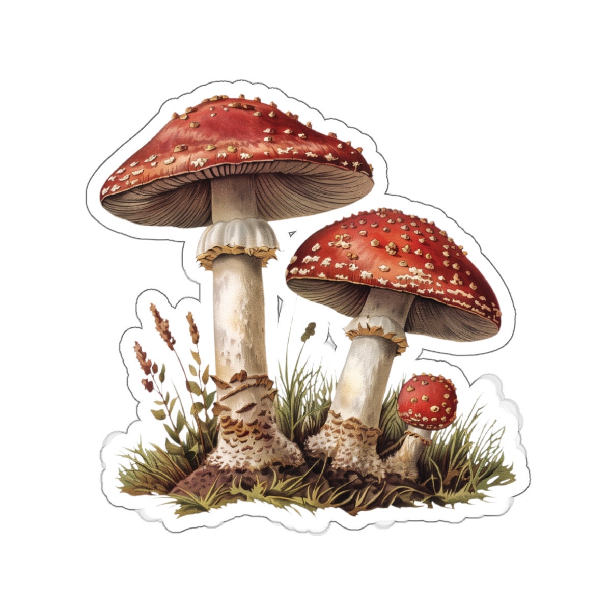Vintage Mushroom Print Sticker: Retro Boho Woodland Decal - Etsy