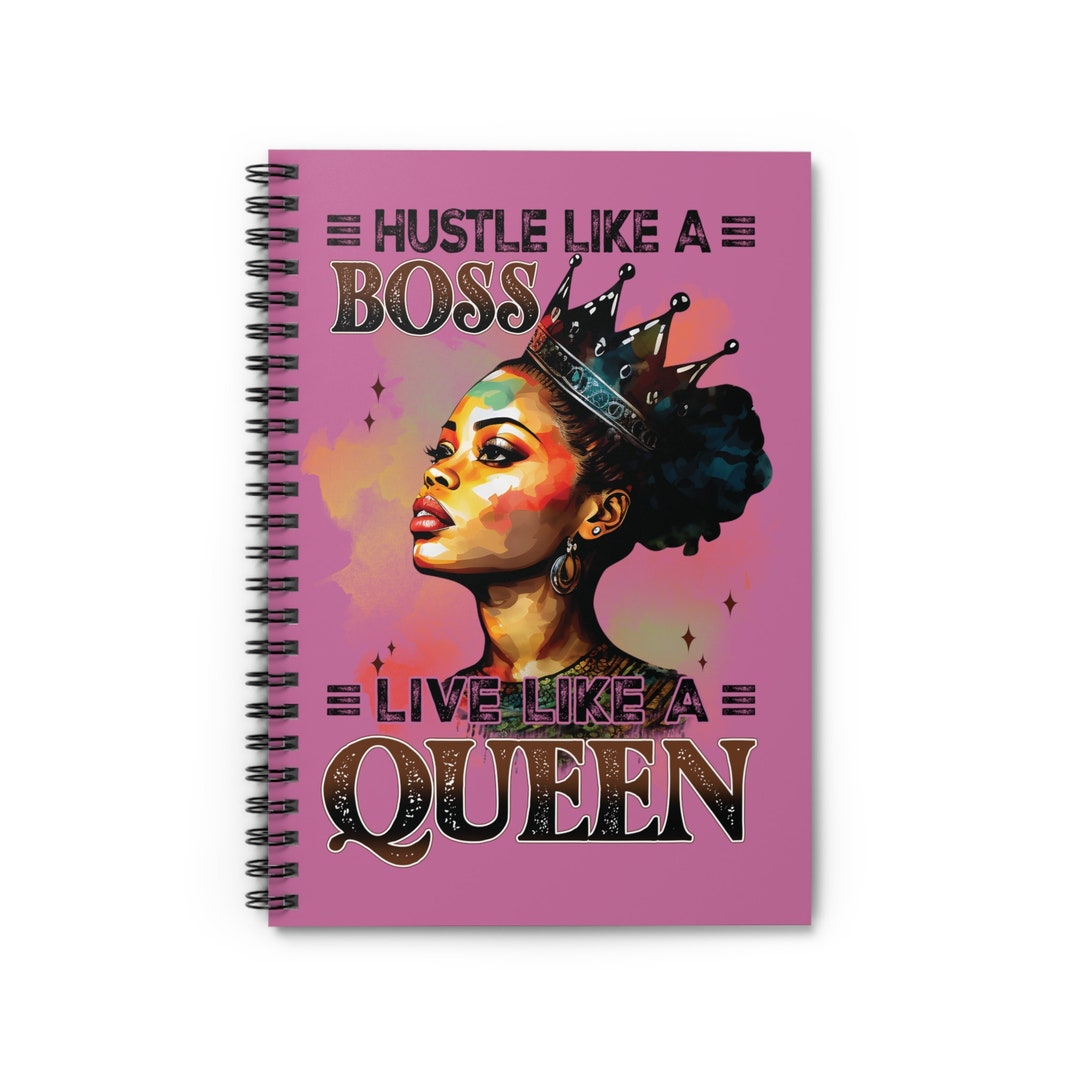 Black Woman CEO Notebook, Hustle Like a Boss Live Like a Queen Notebook ...