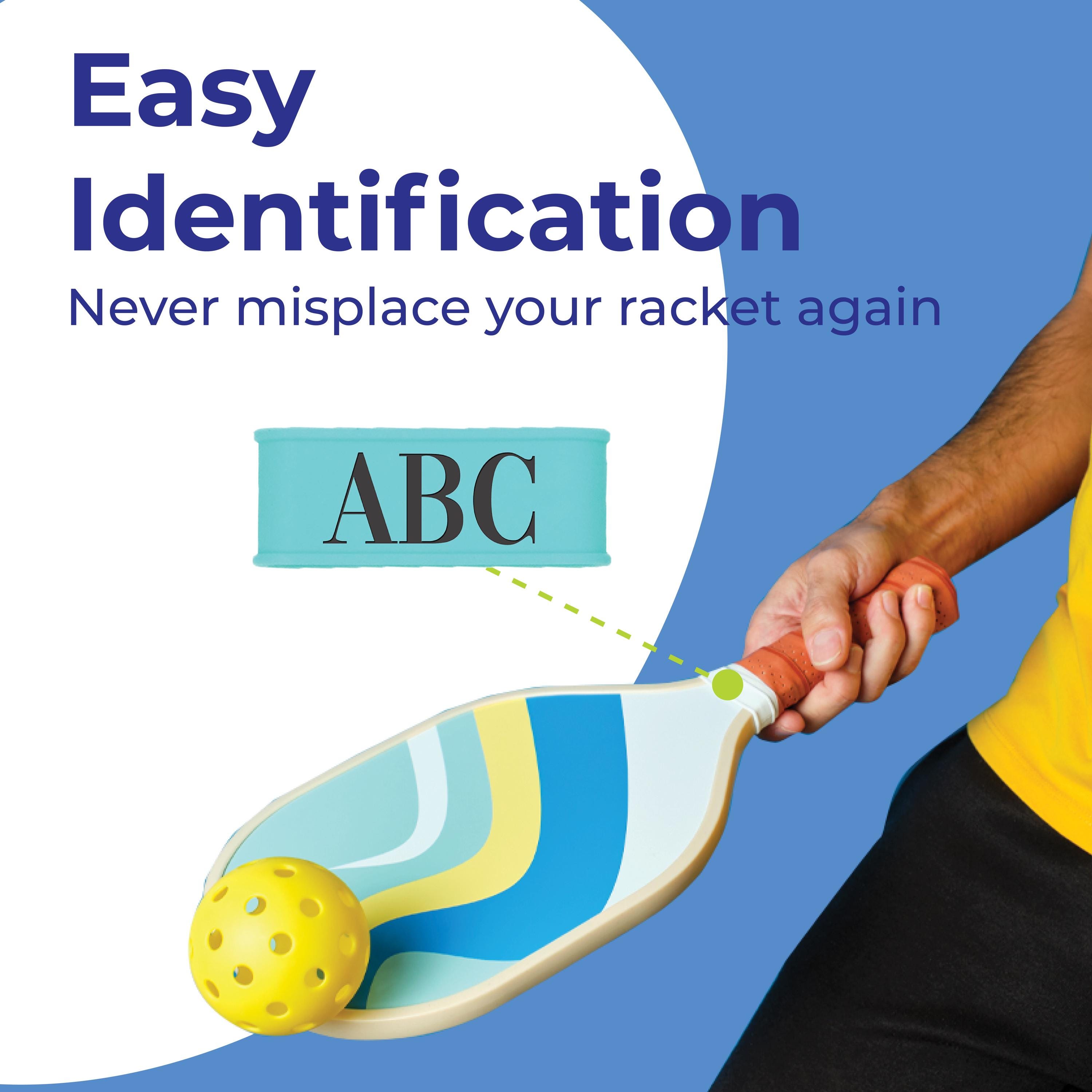 Custom 1 Piece Silicone Name Band for Pickleball Paddle, Grip Bands for ...