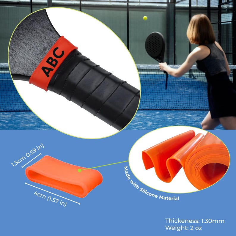 Custom 1 Piece Silicone Name Band for Pickleball Paddle, Grip Bands for ...