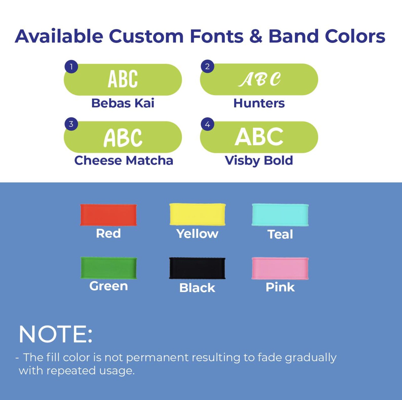 Custom 1 Piece Silicone Name Band for Pickleball Paddle, Grip Bands for ...