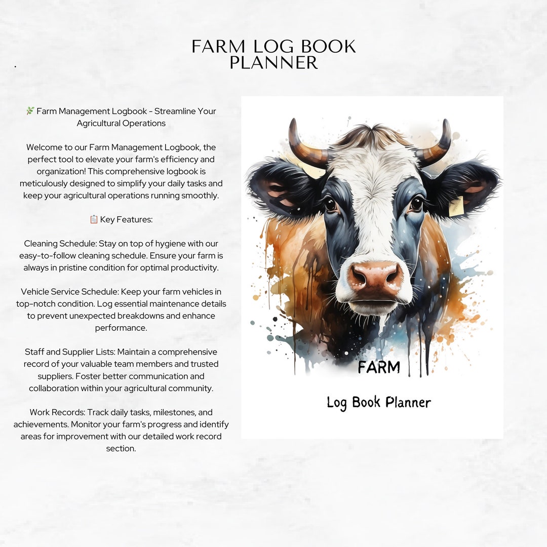 Farm Logbook Planner - Etsy
