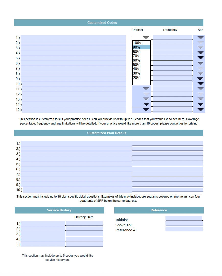 Dental Insurance Verification Form - Etsy