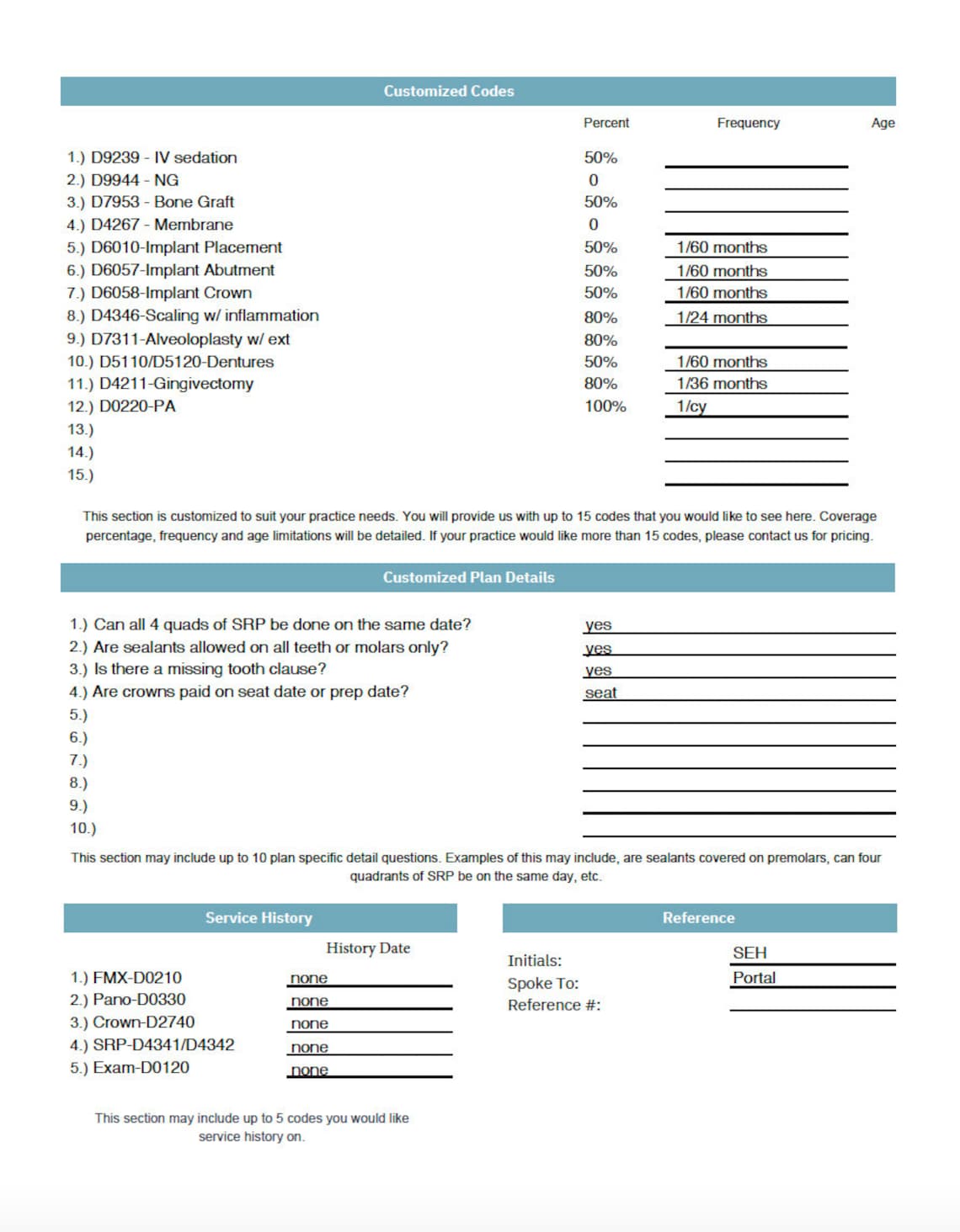 Dental Insurance Verification Form - Etsy