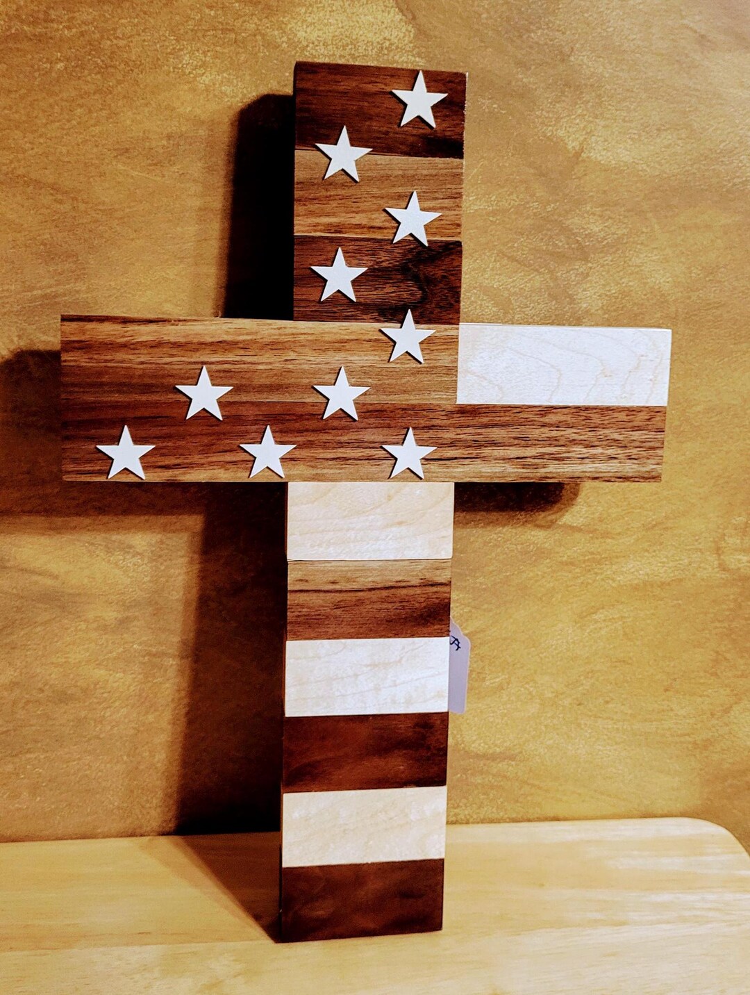 15 X 11 Walnut Hard Maple , Wooden Cross , Wall Art . Wall Decor , Wall ...