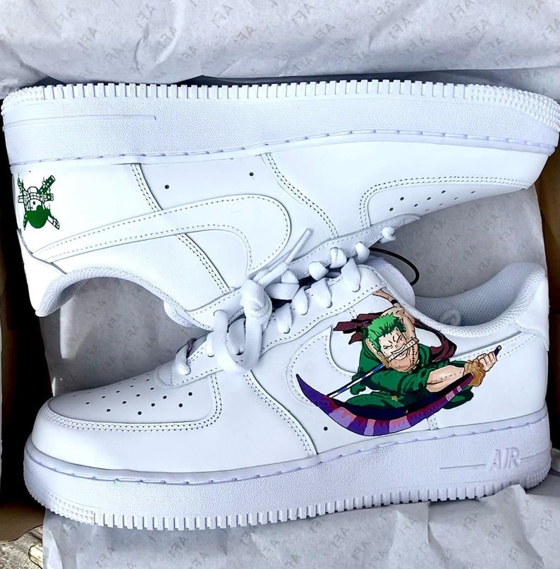 One Piece Zoro Air Force 1 Custom Custom Shoes Men, Custom Air Force 1 ...