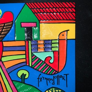 Fernando Llort Salvadoran Signed Art Ceramic Tile Decor “la Vendedora ...