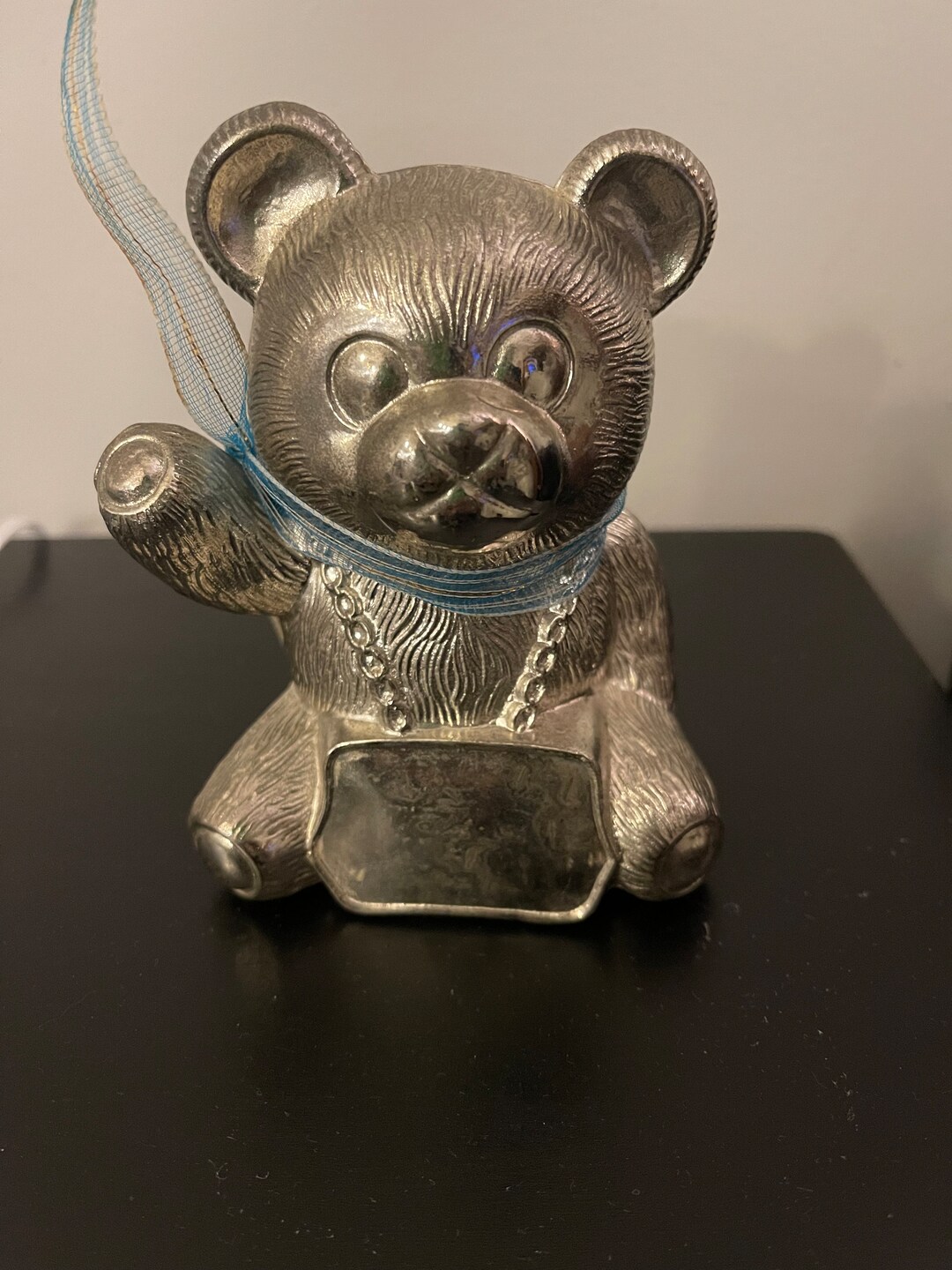 VTG Antique Metal Teddy Bear Chain Coin Bank 6" X 4" Made in Japan - Etsy