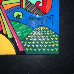 Fernando Llort Salvadoran Signed Art Ceramic Tile Decor “la Vendedora ...