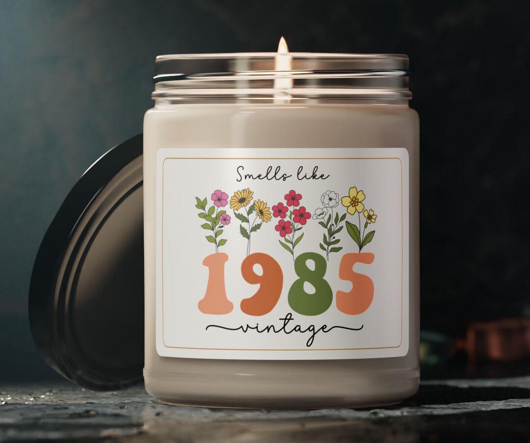 Personalized 40th Birthday Candle: Vintage Floral Soy Wax Gift - Etsy