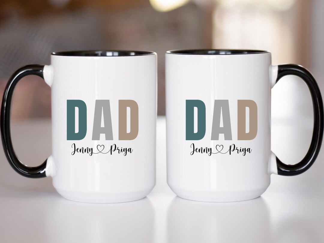 Personalized Dad Mug With Kids Name,custom Daddy Coffee Mug, Dad Gift ...