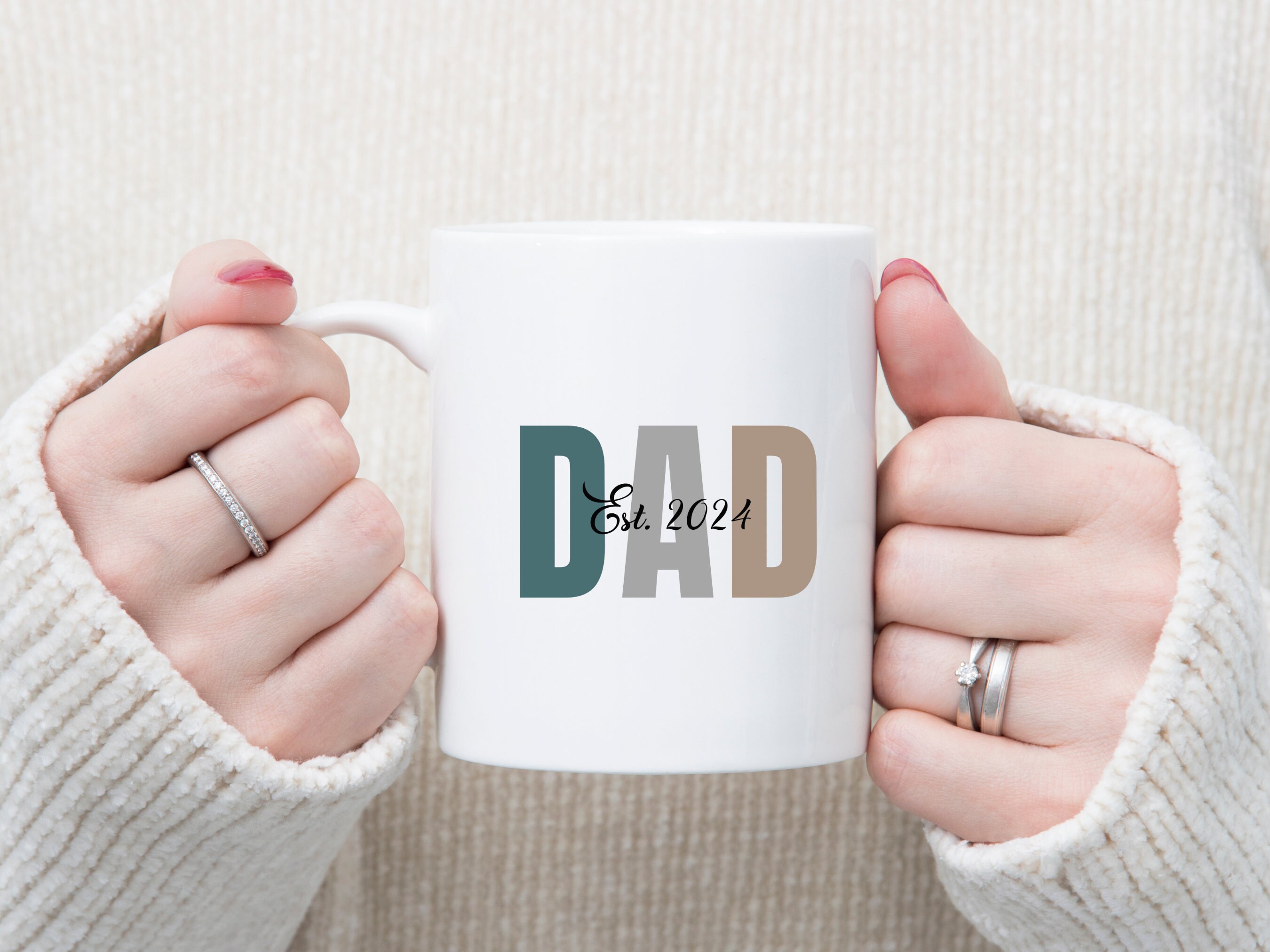 Dad Est 2024 Mug, Fathers Day Mug, New Dad Gift, Christmas Gift for Dad ...
