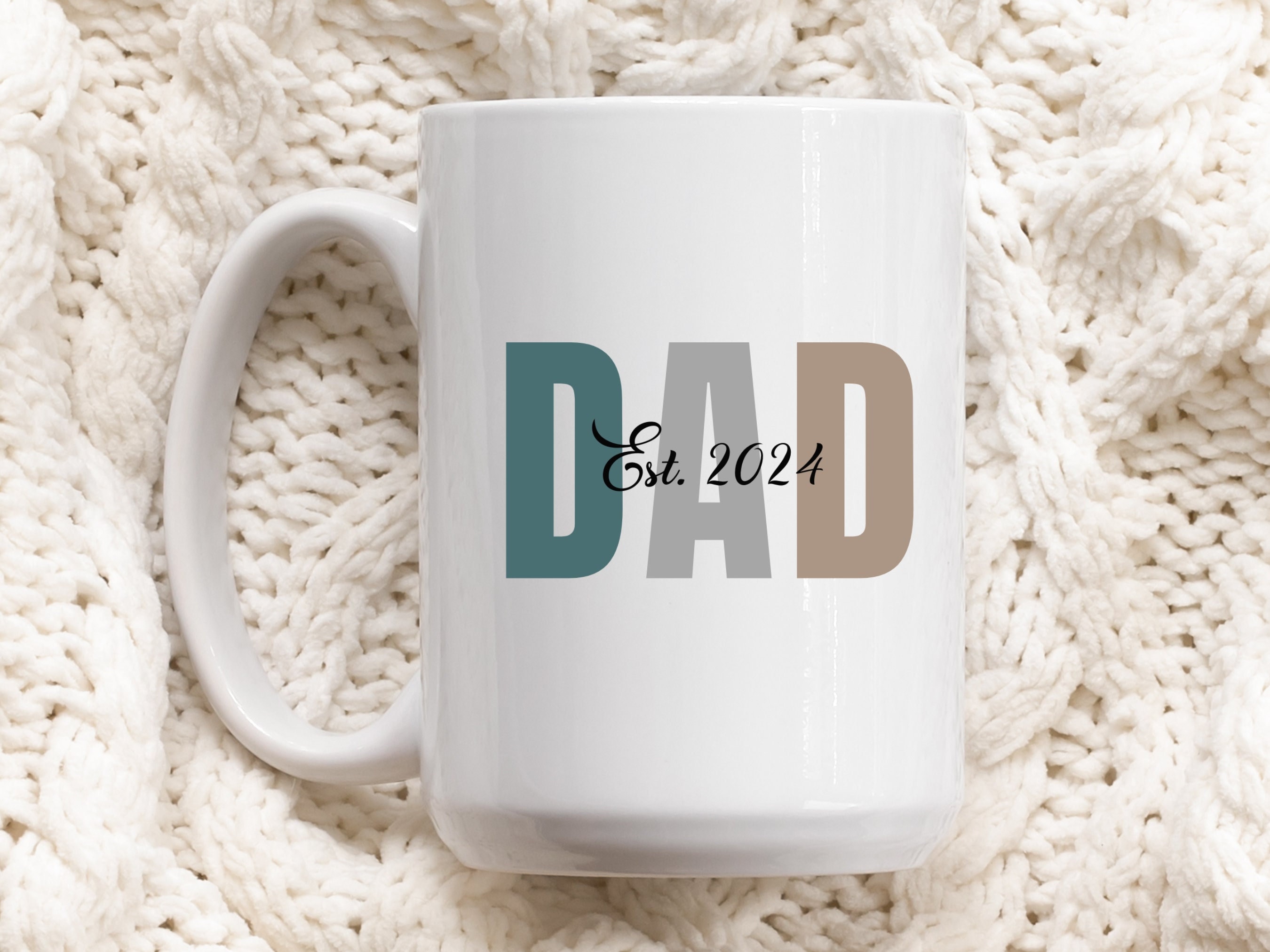 Dad Est 2024 Mug, Fathers Day Mug, New Dad Gift, Christmas Gift for Dad ...