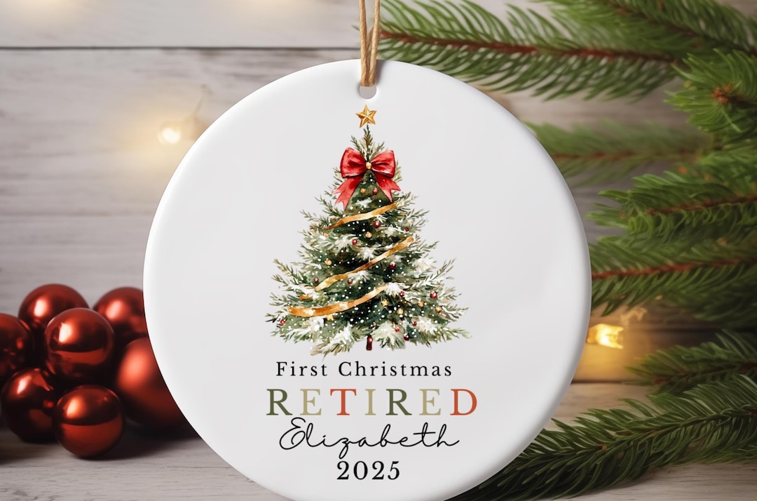 Personalized Retirement Ornament, First Christmas Retired Ornament - Etsy