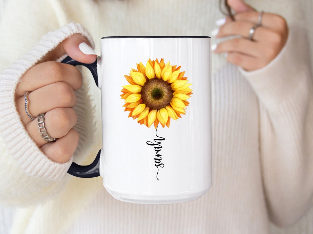 Sunflower Mug, Personalized Sunflower Gifts, Sunflower Coffee Mug ...