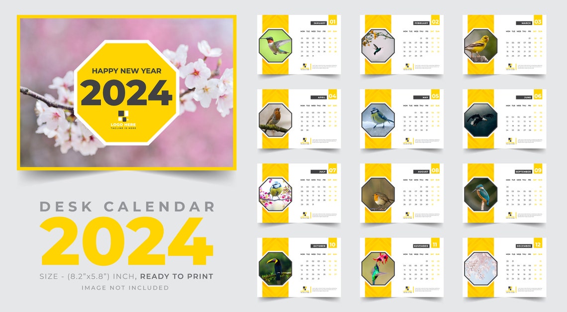 Editable 5 Premade Vector Wall Calendar Designs for Desk Calendar ...