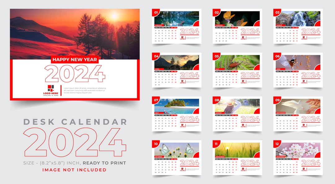 Editable 5 Premade Vector Wall Calendar Designs for Desk Calendar ...