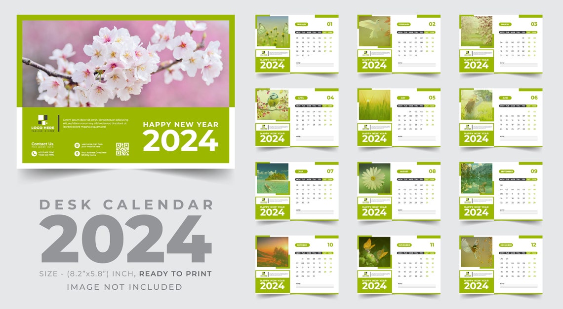 Editable 5 Premade Vector Wall Calendar Designs for Desk Calendar ...