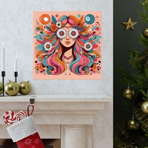 Matte Vertical Posters, Groovy 70s Free Love Wall Art Print, Hippie ...
