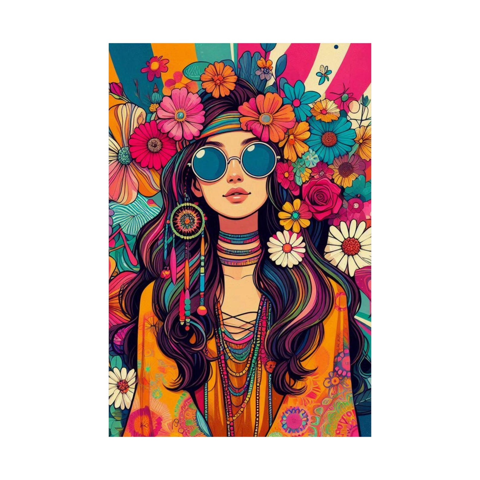 Vertical Posters, Groovy 70's Love, Matte Wall Art, Retro Room Decor ...