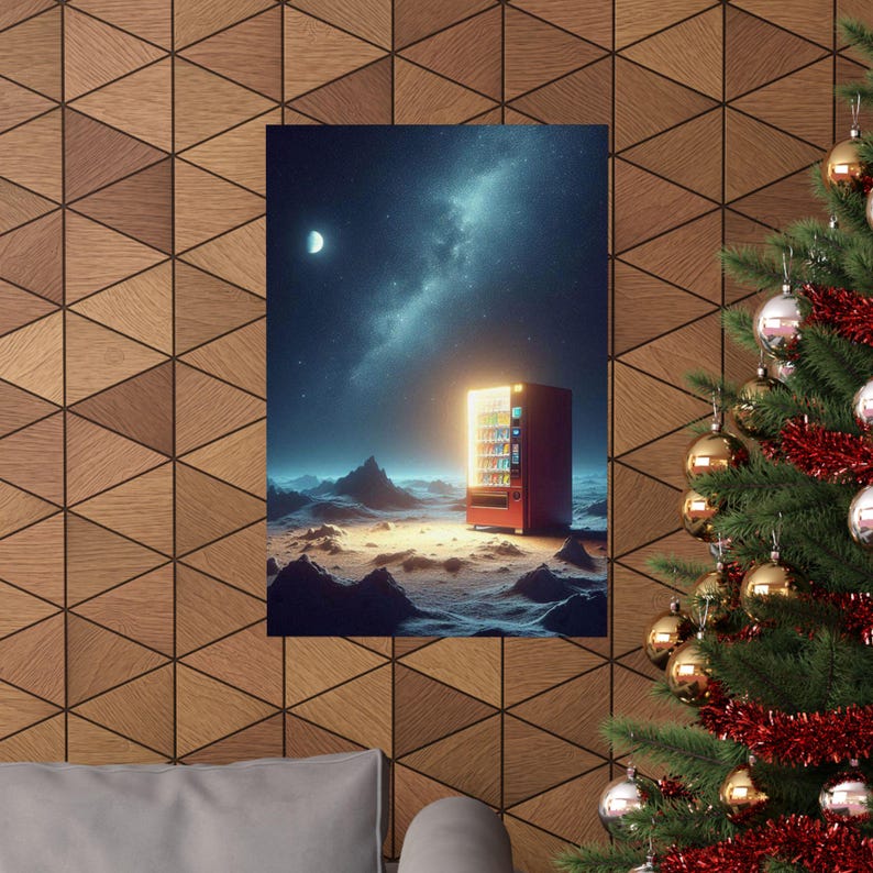 Cosmic Vending Machine Poster Print, Space Art Wall Décor, Unique Home ...
