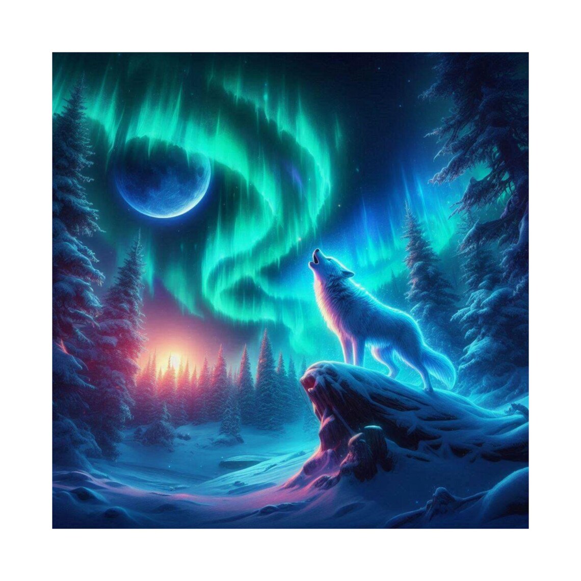 Aurora Wolf Matte Vertical Posters, Nature Wall Art, Home Decor, Gift ...