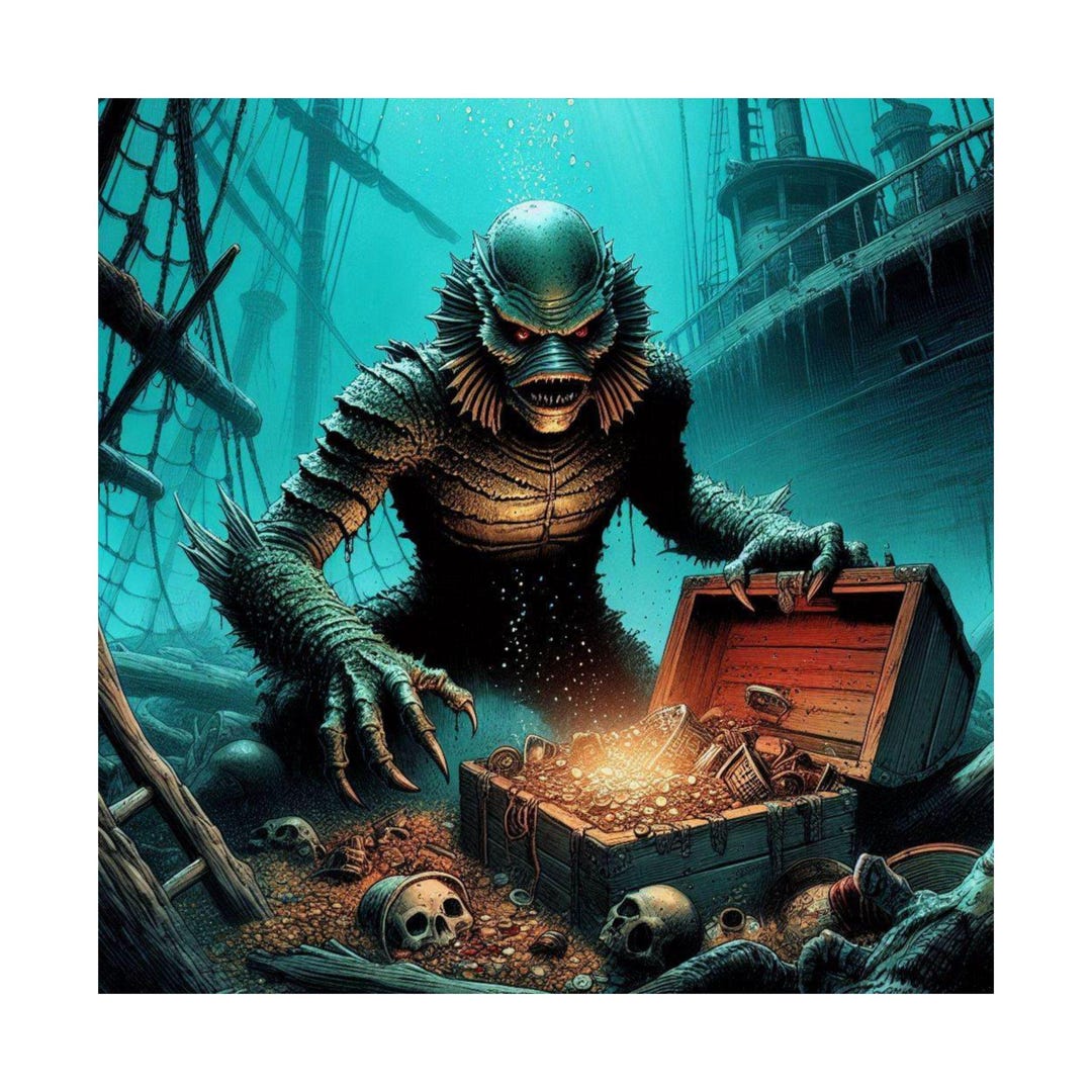 Horror Movie Creature Matte Vertical Posters, Spooky Wall Art ...