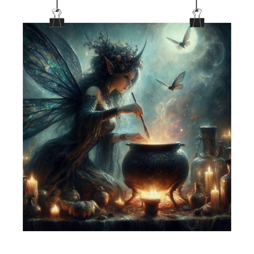 Magical Fairy Art Print: Witch's Cauldron, Enchanted Home Decor - Etsy