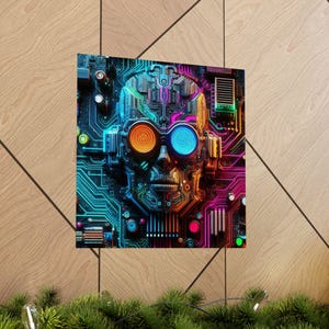 Cyberpunk Art Poster | Matte Vertical Wall Decor | Tech Aesthetic Home ...