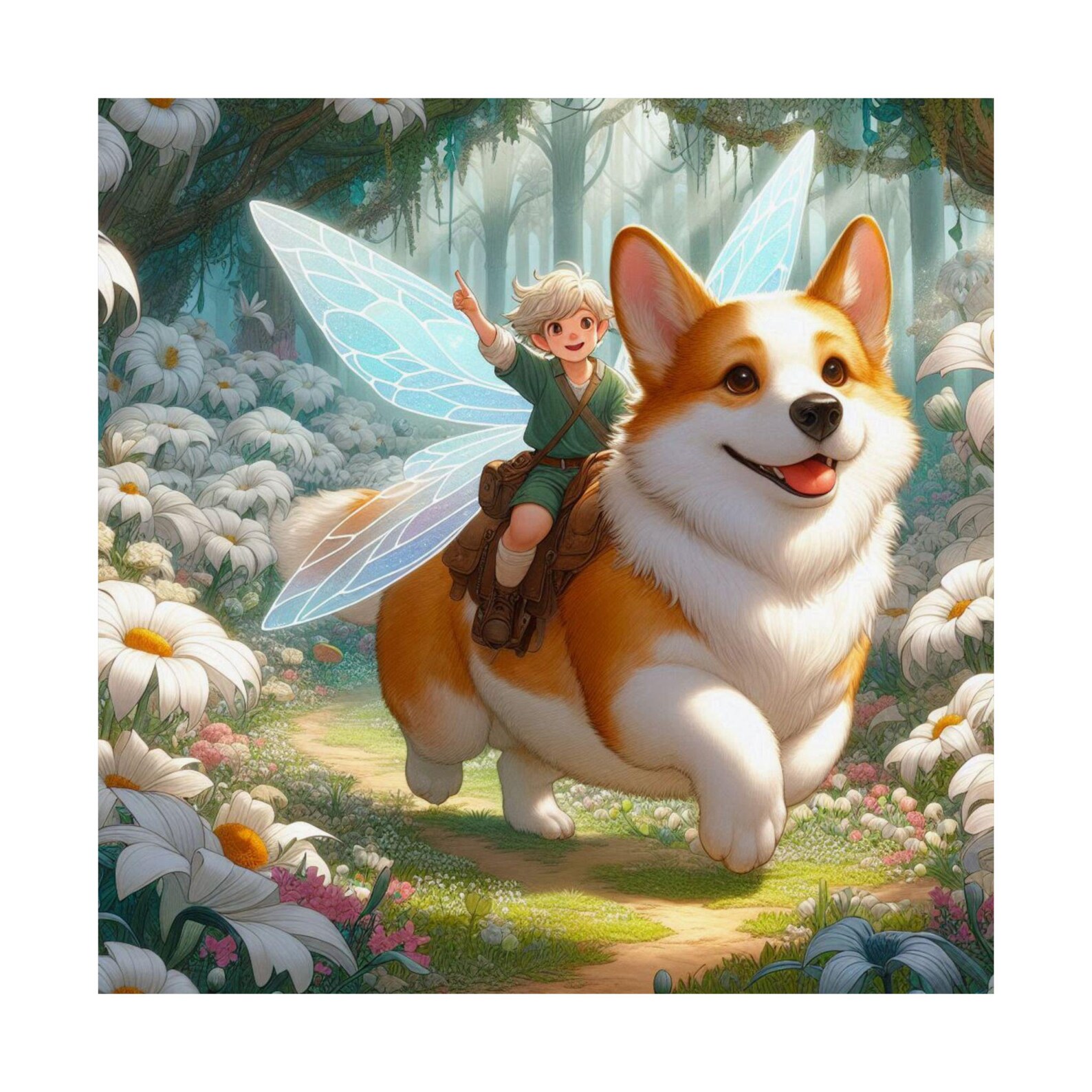 Whimsical Corgi Fairy Tale Poster: Magical Nursery Art - Etsy