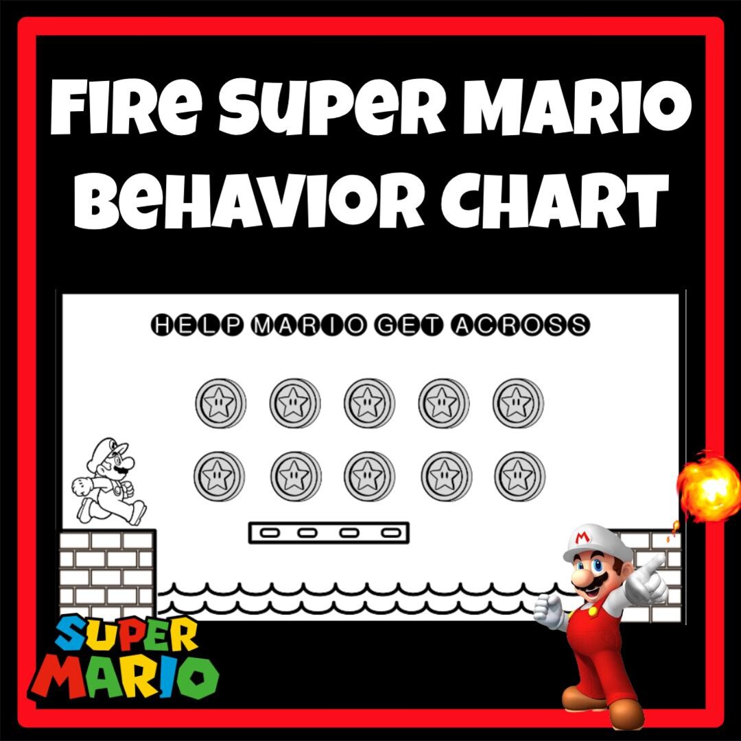 Super Mario Lava Behavior Chart Positive Reinforcement 2 Sizes 3 ...