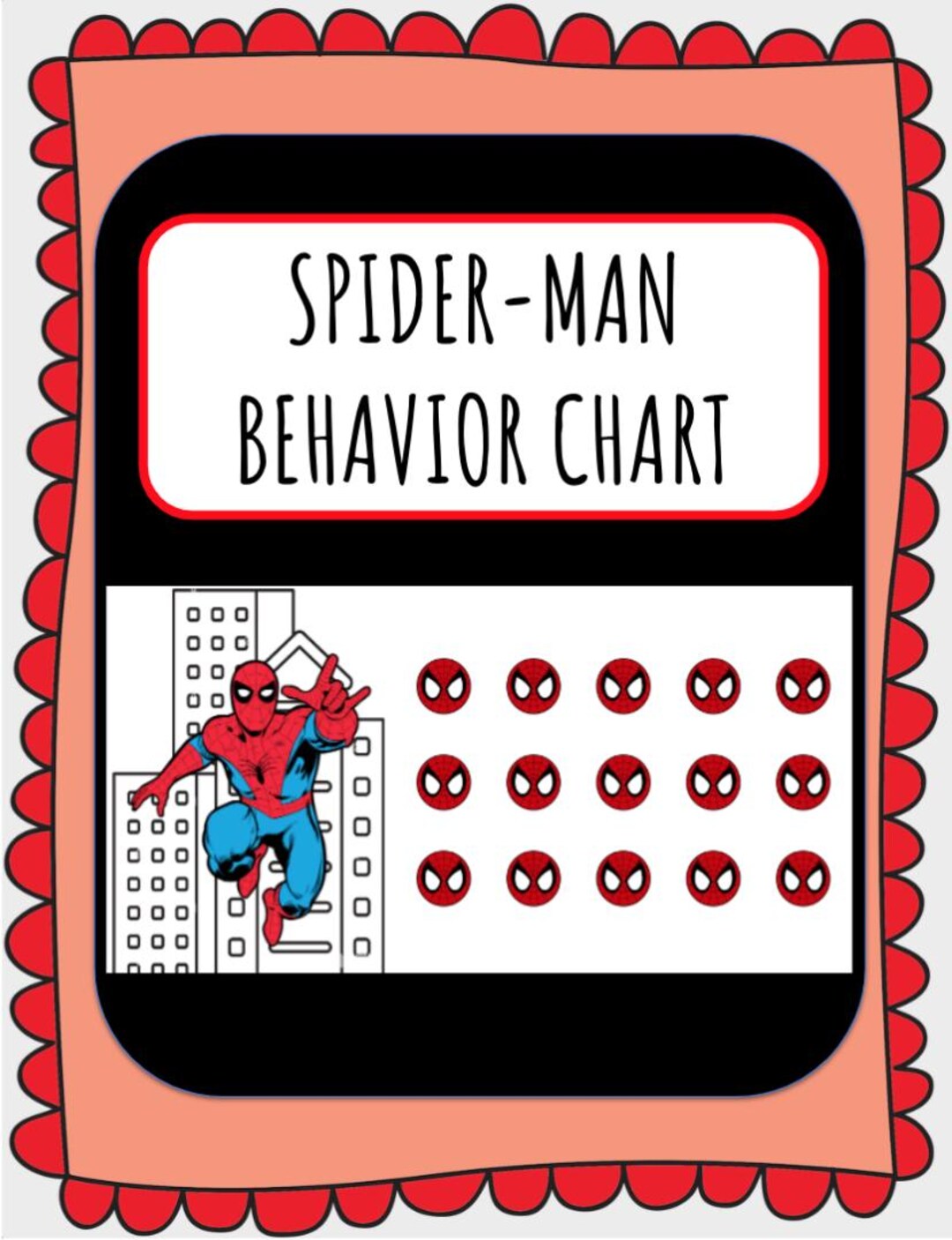 Marvel Spider-man Behavior Sticker Chart PBIS Positive Reinforcement - Etsy