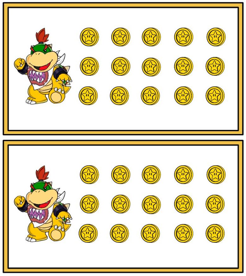 Bowser Shy Guy Koopa From Mario IN-COLOR Behavior Chart - 5 Styles - 2 ...