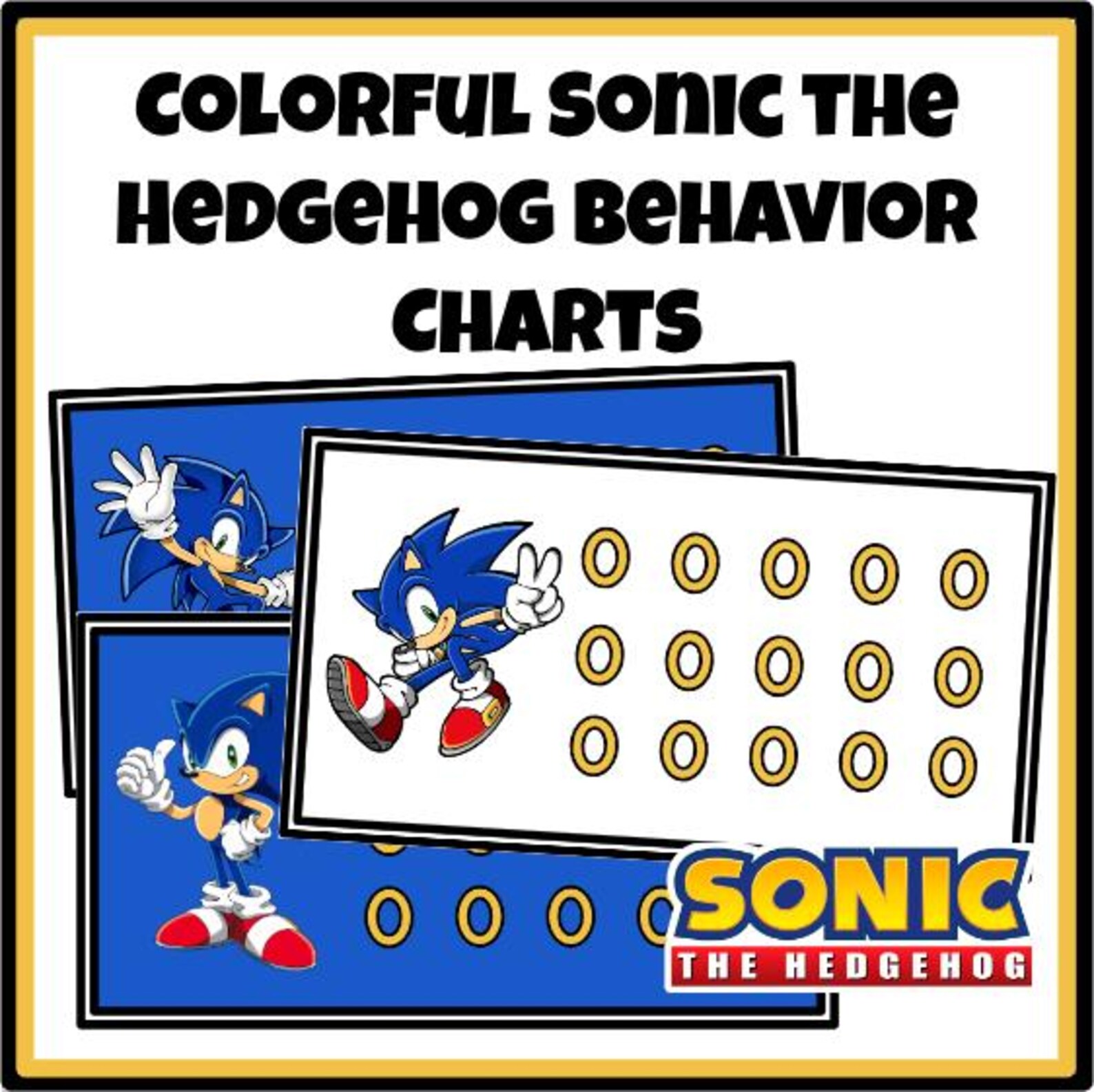 Sonic the Hedgehog IN-COLOR Behavior Reward Incentive Chart SET 3 ...