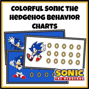 Sonic the Hedgehog IN-COLOR Behavior Reward Incentive Chart SET 3 ...