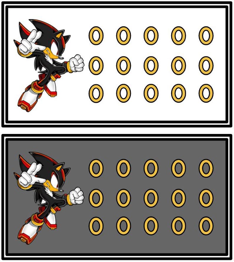Shadow From Sonic the Hedgehog Coins IN-COLOR Behavior Chart SET 3 ...