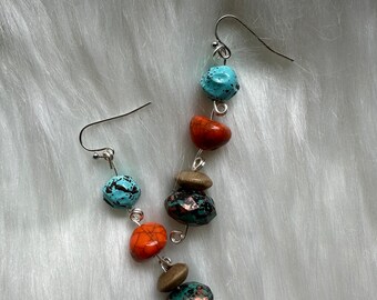 Handmade Natural Stone Dangle Earrings - Etsy